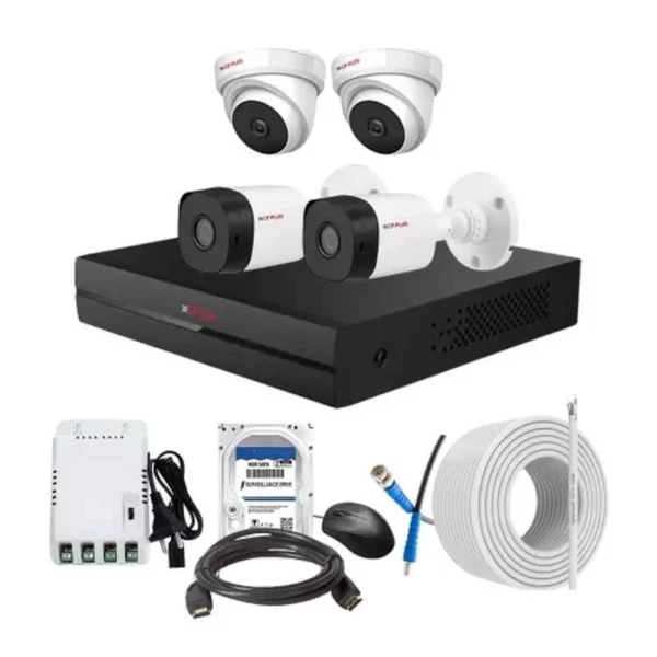 CP PLUS 2.4MP HD 4-Camera CCTV Combo Setup For Home Off